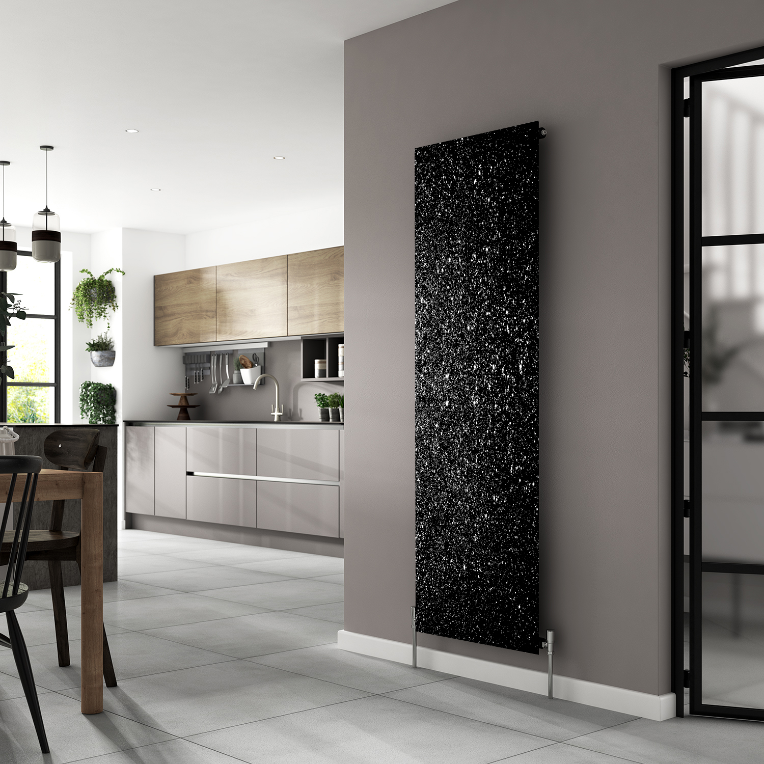 Black Glitter Magnetic Radiator Cover (1000mm x 600mm) - Radwraps