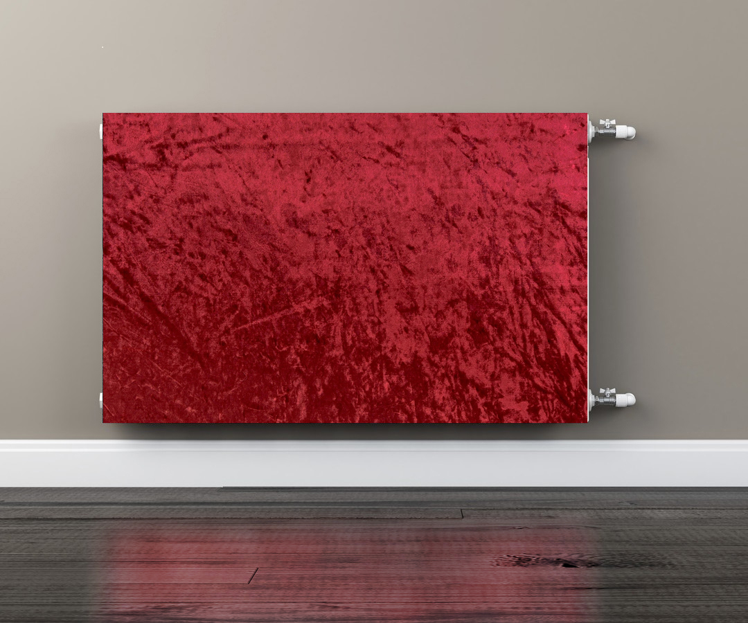 Ruby Red Crushed Velvet Magnetic Radiator Cover (1000mm x 600mm)